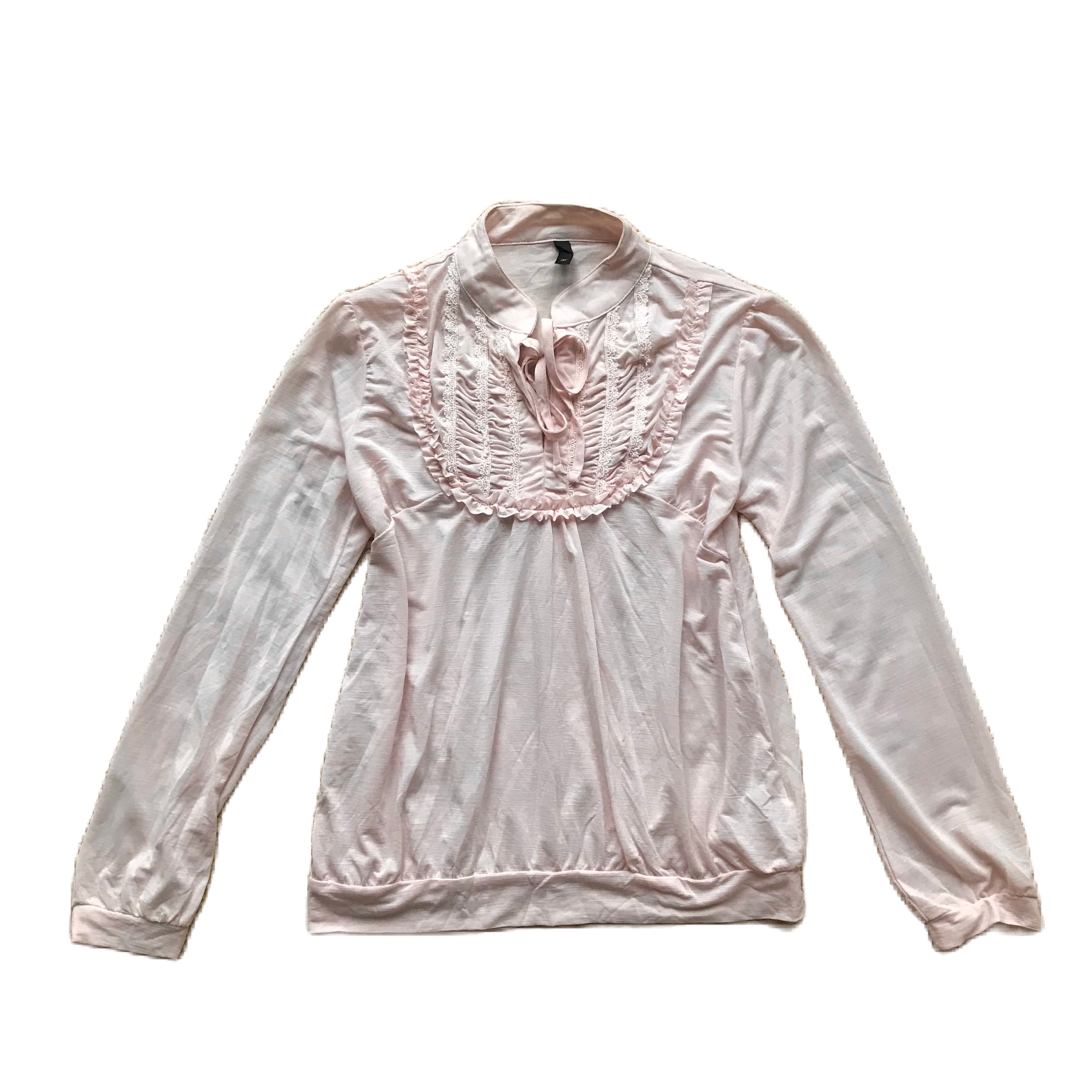 Soft Pink Ruffle Shirt Top – sunkiss