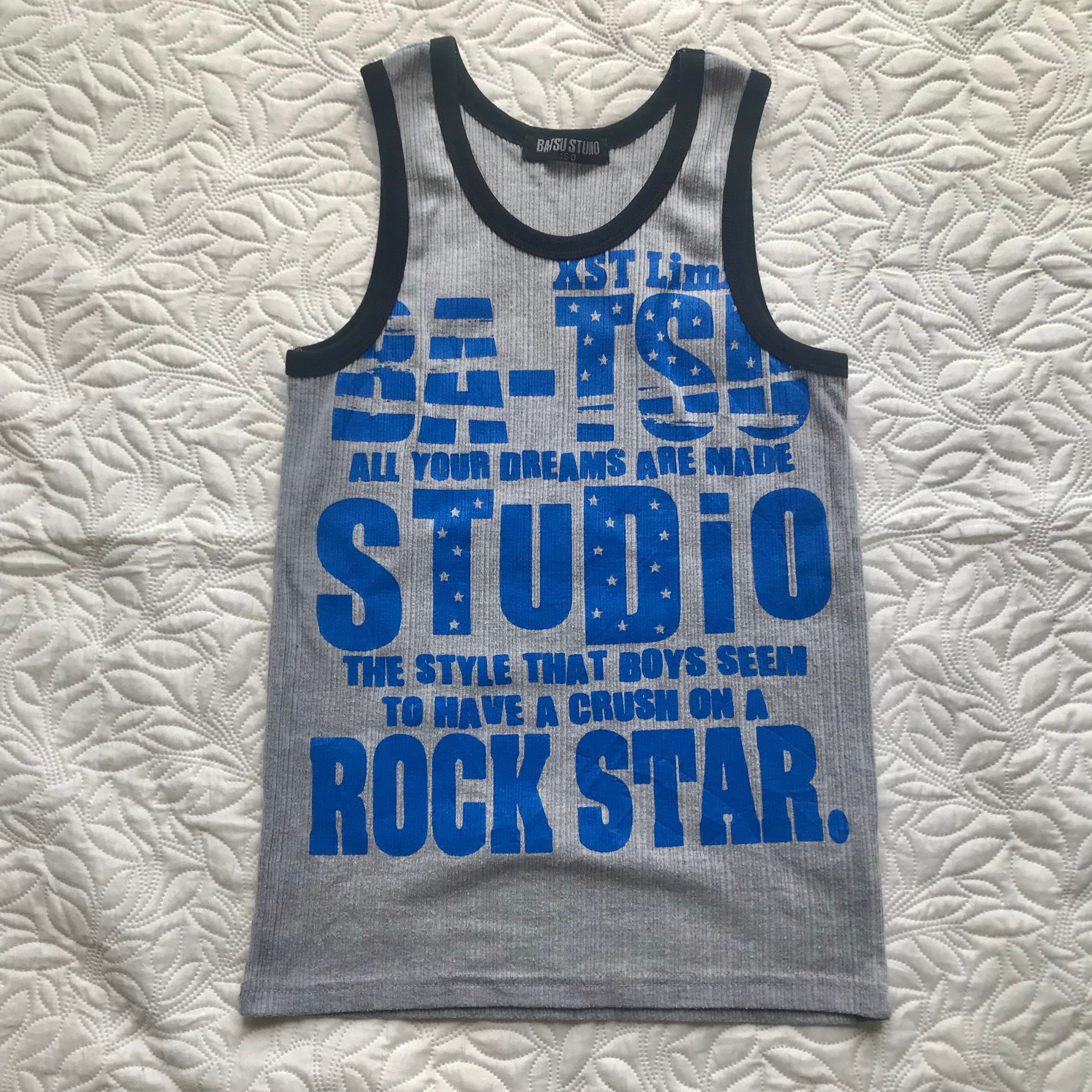 Batsu Studio Grey & Blue Graphic Tank – SUNKiSS